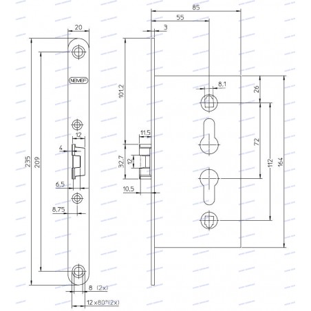 1759/02 NEMEF axe 55 mm*