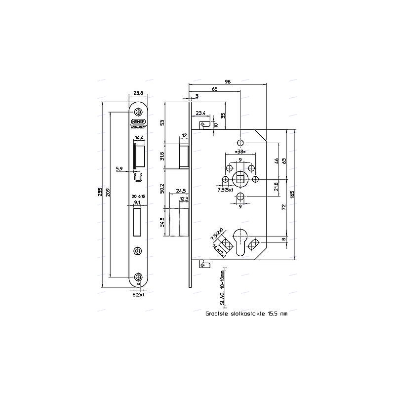 serrure nemef 174909 3 points