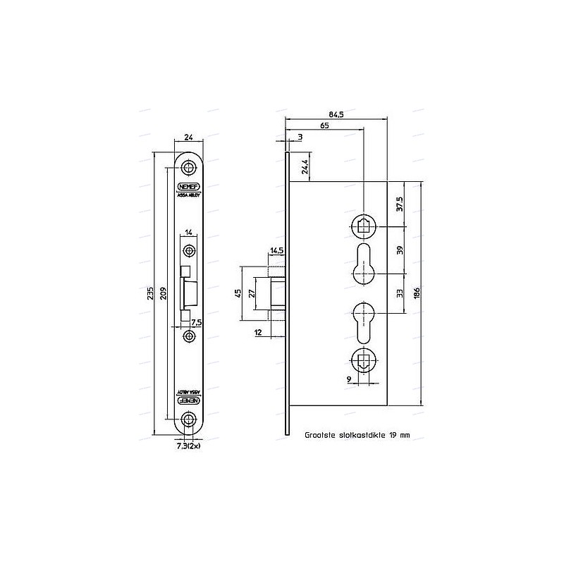 Serrure 1 point MODELE ANTIPANIQUE NEMEF 1739/46