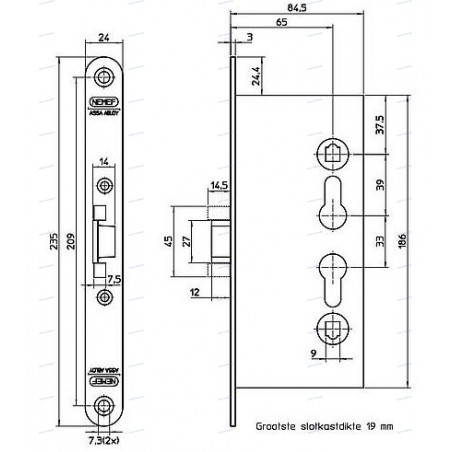 Serrure 1 point MODELE ANTIPANIQUE NEMEF 1739/46